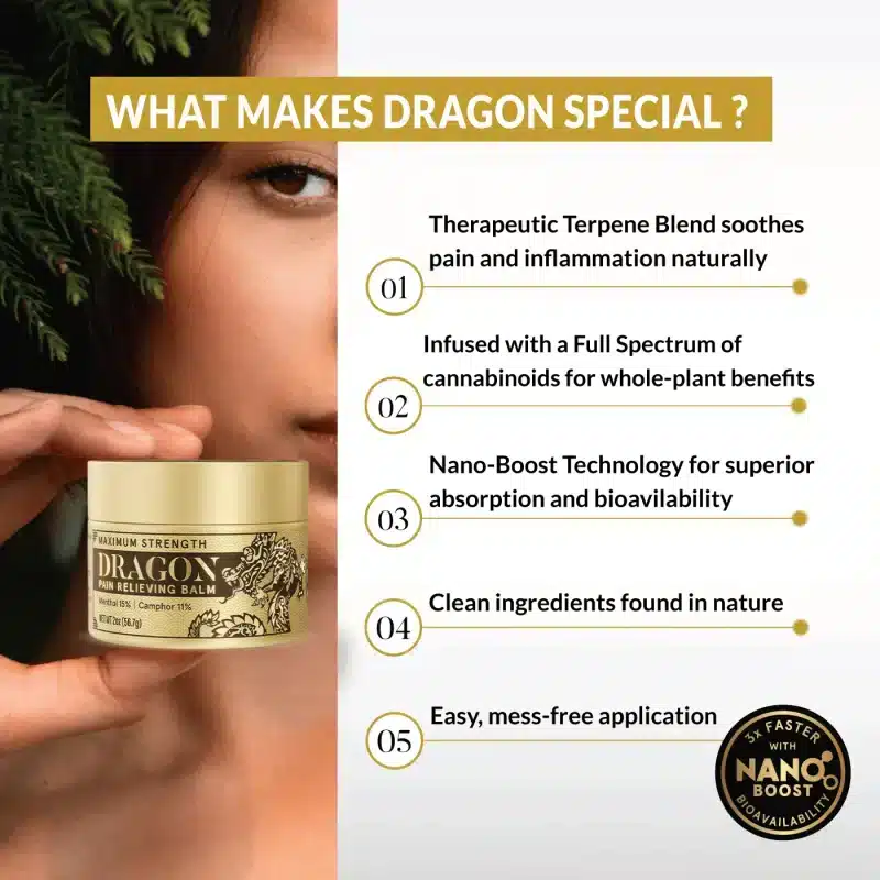 Dragon Pain Relief Balm Max Strength Jar 2oz Full Spectrum